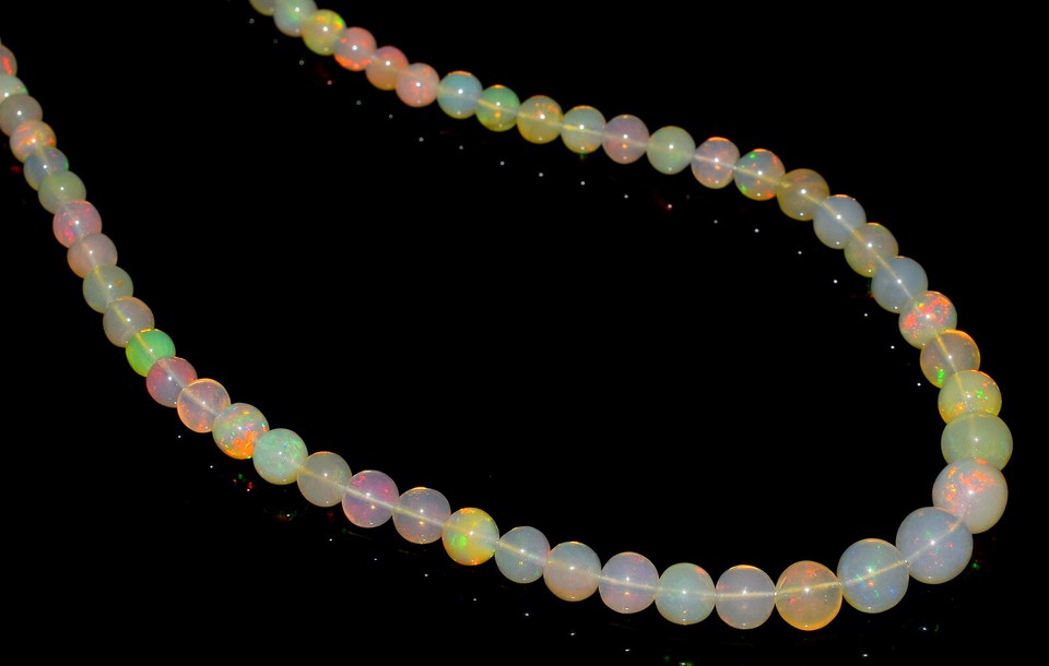 Opal Balls - Ethiopian Opal Balls Necklace - Opal Gemstone - Welo Opal ...