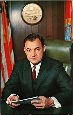 Vintage Postcard Governor Claude R. Kirk Jr. Sitting At Desk Florida ...