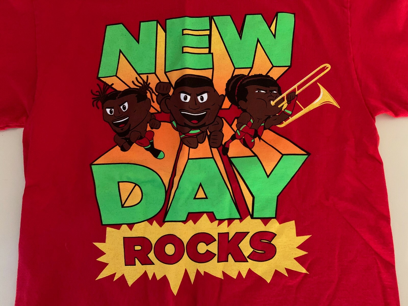 The New Day Rocks Red M Medium T-Shirt WWE Kofi Kingston Big E Xavier ...