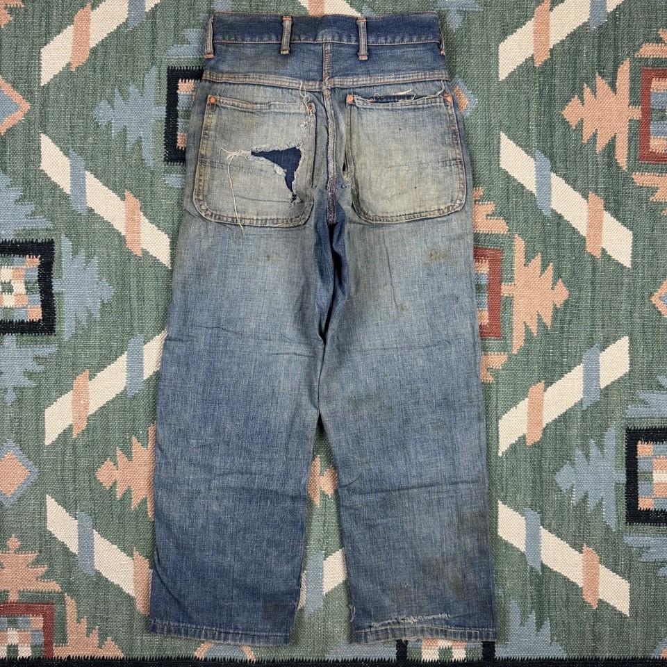 Vintage 50s Big Mac Carpenter Double Knee Faded Farm Denim Pants ...