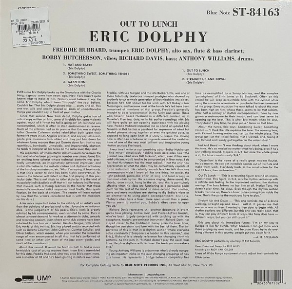 Eric Dolphy - Out To Lunch! (LP, Album, RE, 180) (Mint (M ...
