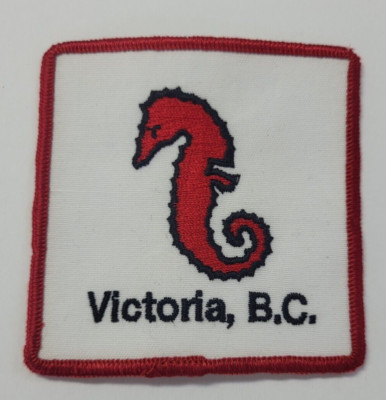 Victoria BC Patch Sea Horse 3" X3.25" British Columbia Canada Red | eBay