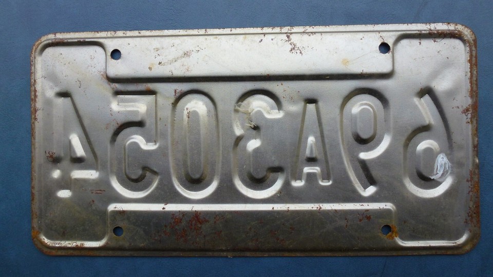 INDIANA 1979 Vehicle License Plate 69A3054 Garage Old Car Auto INDY CAR ...