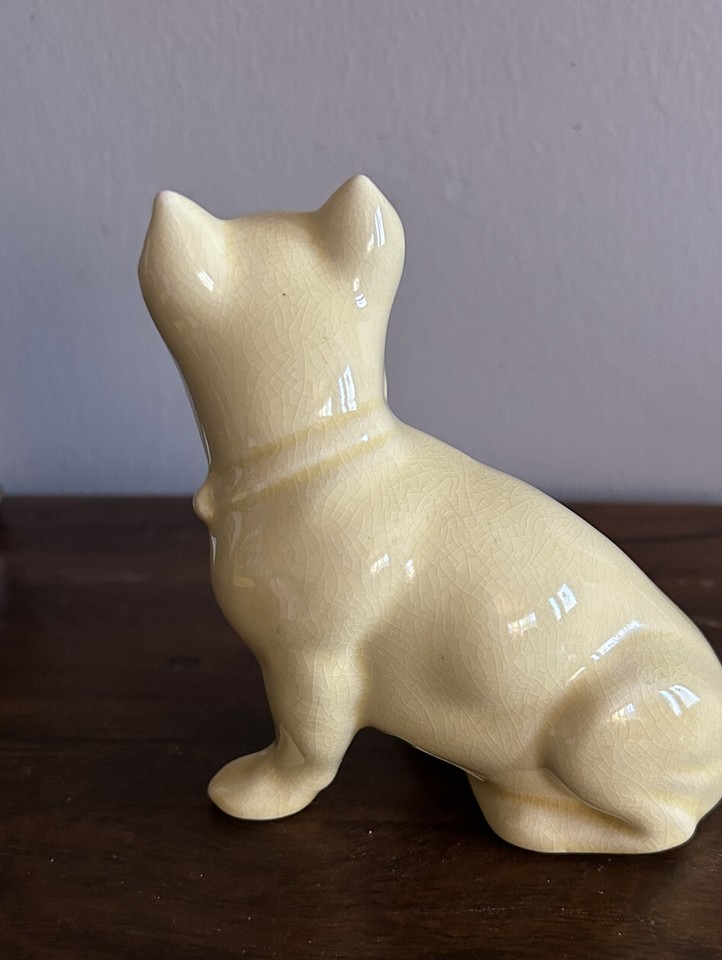 Ceramic French Bull Dog Frenchie Bulldog Light Yellow Vintage 5 Inches ...
