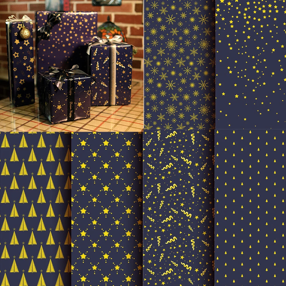 Blue Christmas Wrapping Paper Designs