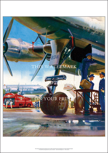 London Heathrow Airport A1 Art Print – Pan AM TWA 1950s – 84 x 59 cm ...