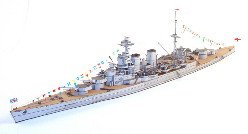 1:400 Scale HMS Battlecruiser Hood Ship DIY Handcraft PAPER MODEL KIT ...