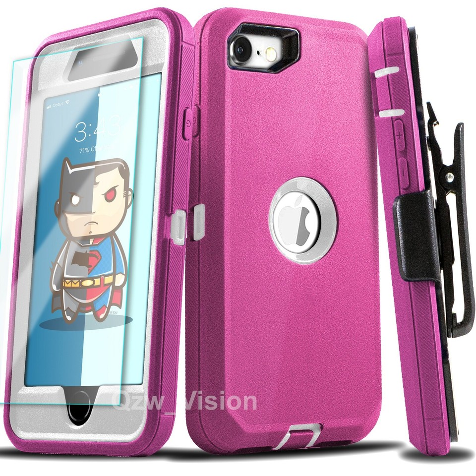 For iPhone 7 8 Plus SE 2/3 Shockproof Case Cover Belt Clip + Screen ...