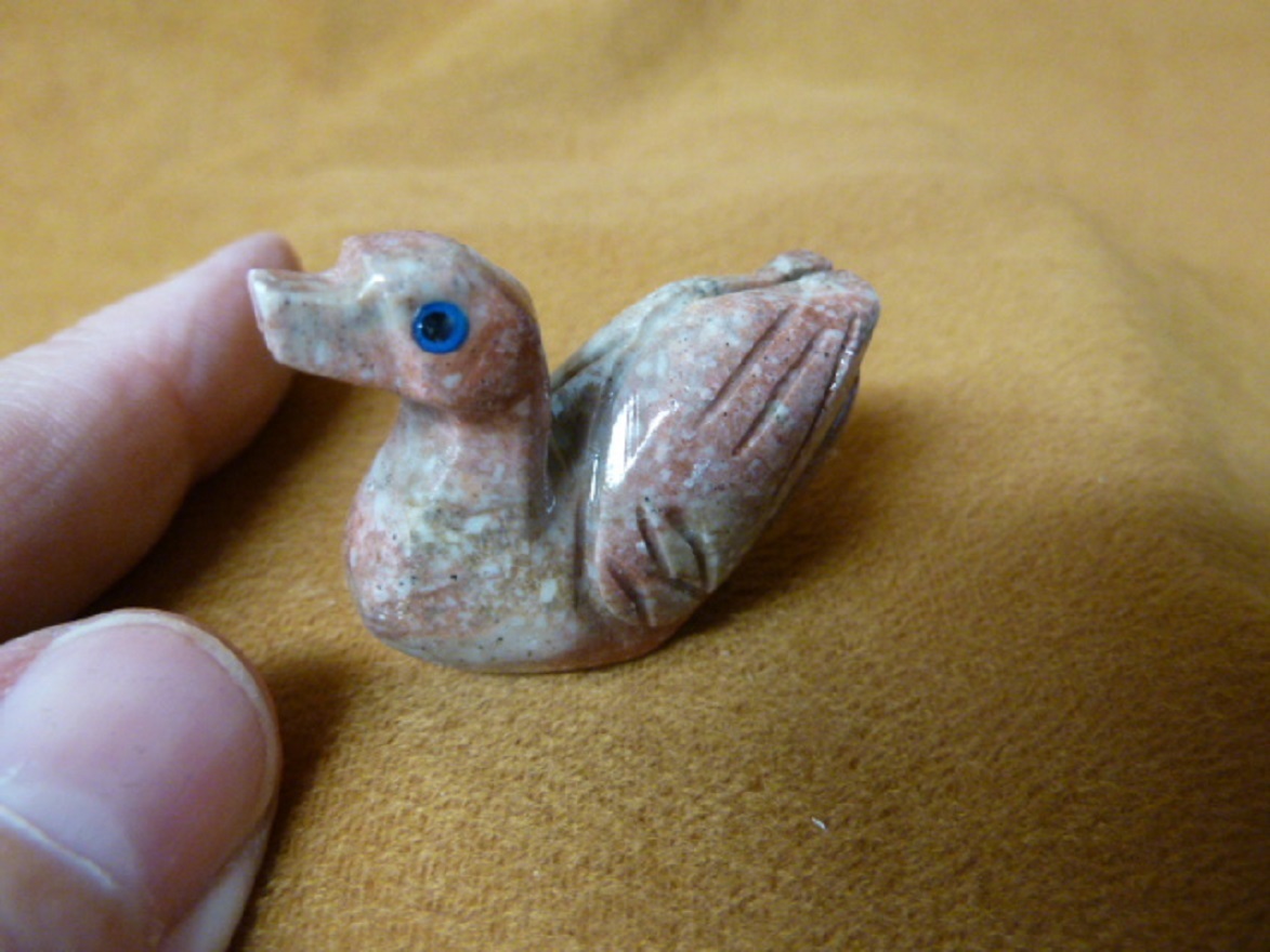 (Y-DUC-10) Brown DUCK bird stone soapstone CARVING PERU I love water ...
