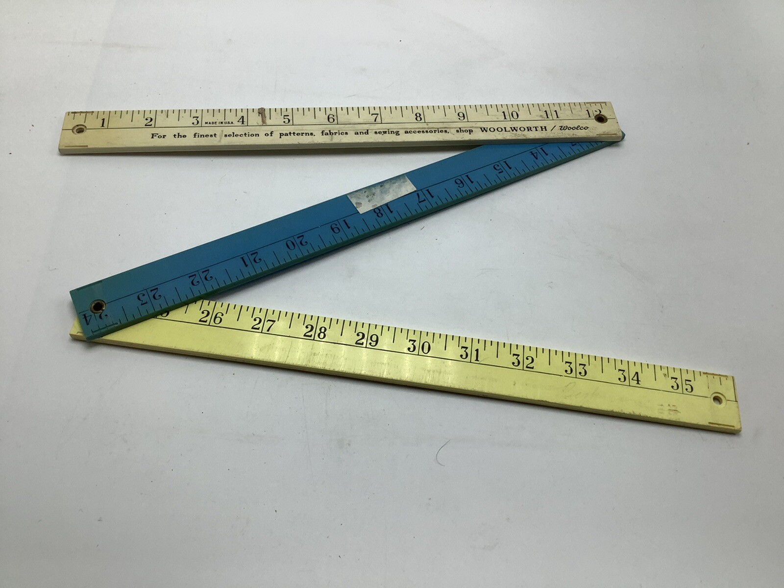 vintage folding YARD STICK: WOOLWORTH woolco -- plastic | eBay