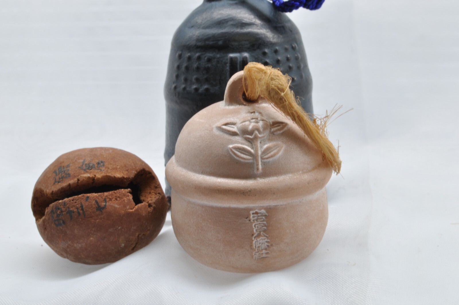 Japanese Clay Bell Ceramic Dorei Vintage temple Bell Wakamiya Mokugyo ...
