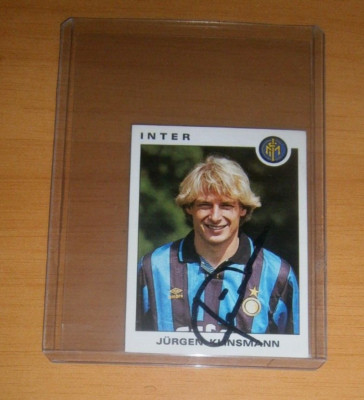 AUTOGRAPH Jurgen Klinsmann FIGURINA ALBUM CALCIATORI PANINI 1991-92 ...