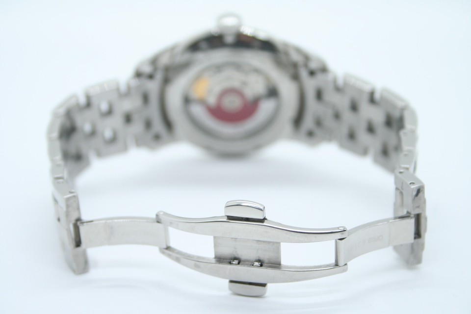 [N.MINT]ORIS Artelier 7544 Automatic Date Cal.633 23J Silver Guilloche ...