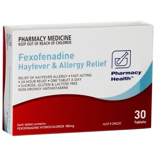 PHARMACY HEALTH FEXOFENADINE HAYFEVER&ALLERGY 30 TABS | eBay