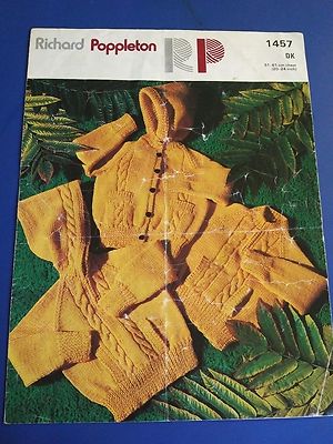 Vintage Richard Poppleton Child's Cardigan & Sweaters Knitting Pattern ...