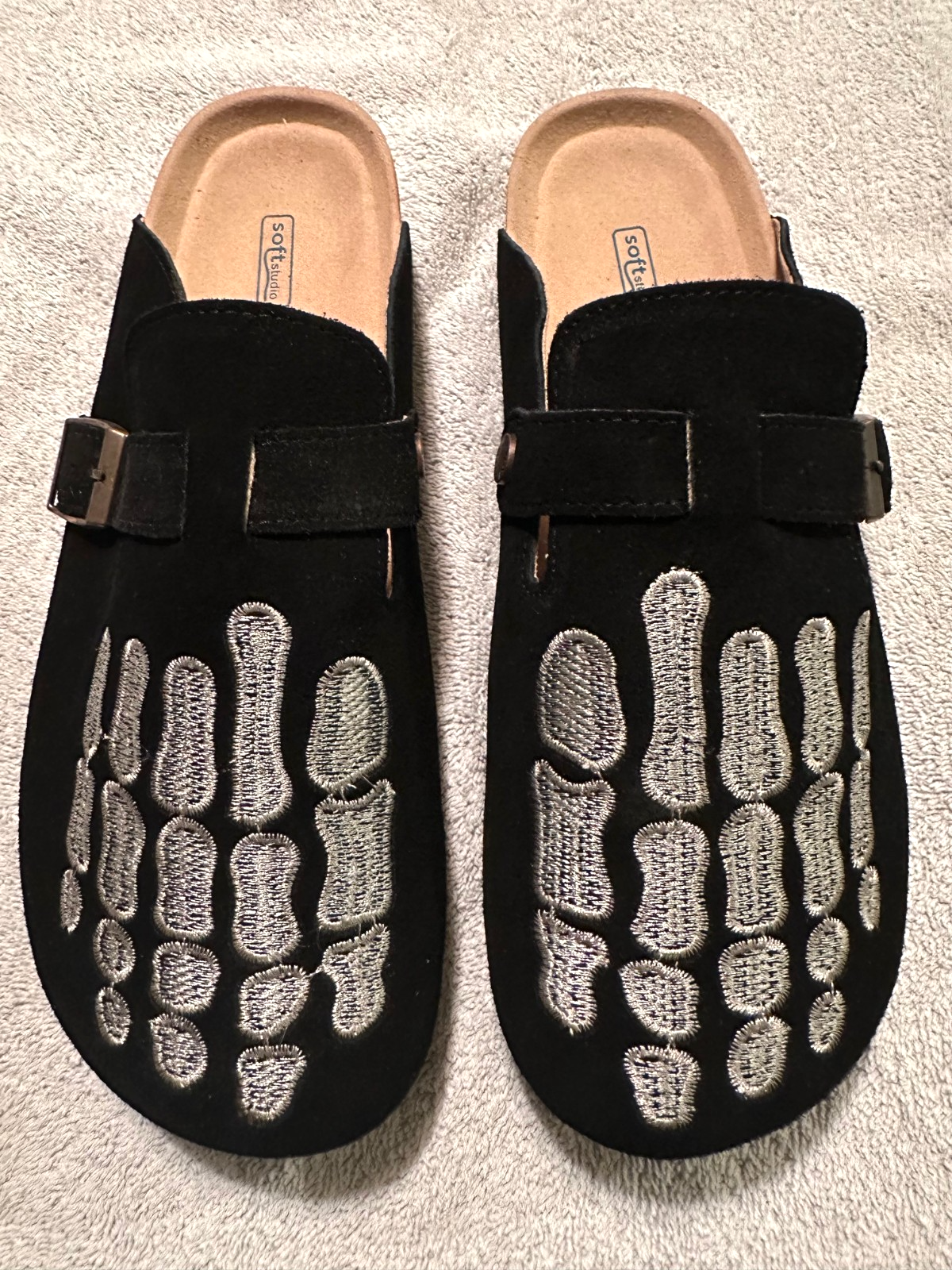 New Skeleton Clogs Size 44 Berkenstock style Embroirdered CLOGS Shoes ...