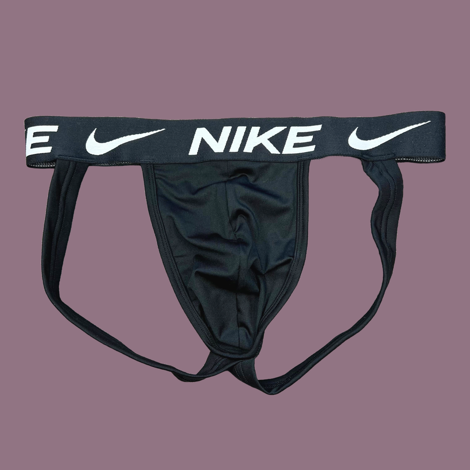 Nike mens black microfiber jock strap jockstraps underwear size S M L ...