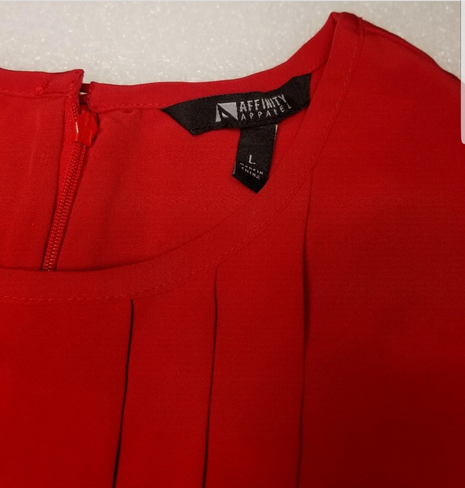 Women's AFFINITY APPAREL Top shirts RED Size LARGE | eBay