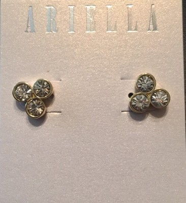 Ariella Collection PAVE Enamel Spade Earrings IN GOLD NEW Crystals $35 ...
