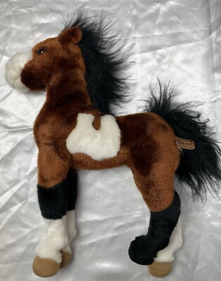 BREYER HORSE Plush BEAU Foal Pony stuffed animal BROWN WHITE FLOPPY ...