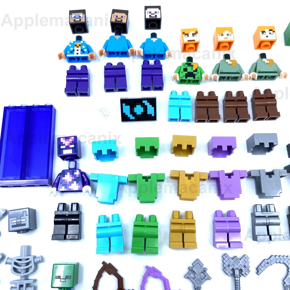 NEW Authentic LEGO Minecraft Lot of 14 Minifigures & Weapons Armor ...