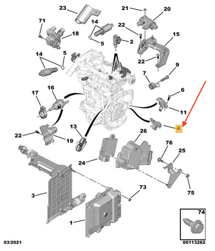 PEUGEOT 3008 Crankshaft Position Sensor 9675226780 New Genuine | eBay