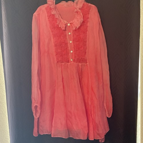 Italian Designer Flowy Silk Women’s S/M Tunic Long Sleeved Top | eBay