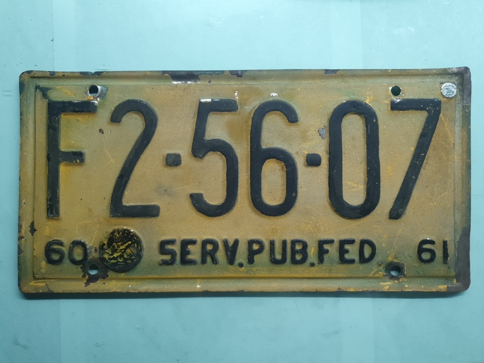 1960 61 Servicio Público Federal license plate | eBay