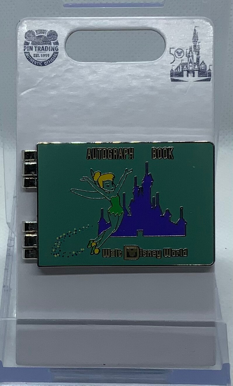 Tinker Bell Autograph Book Pin Walt Disney World 50th Anniversary ...