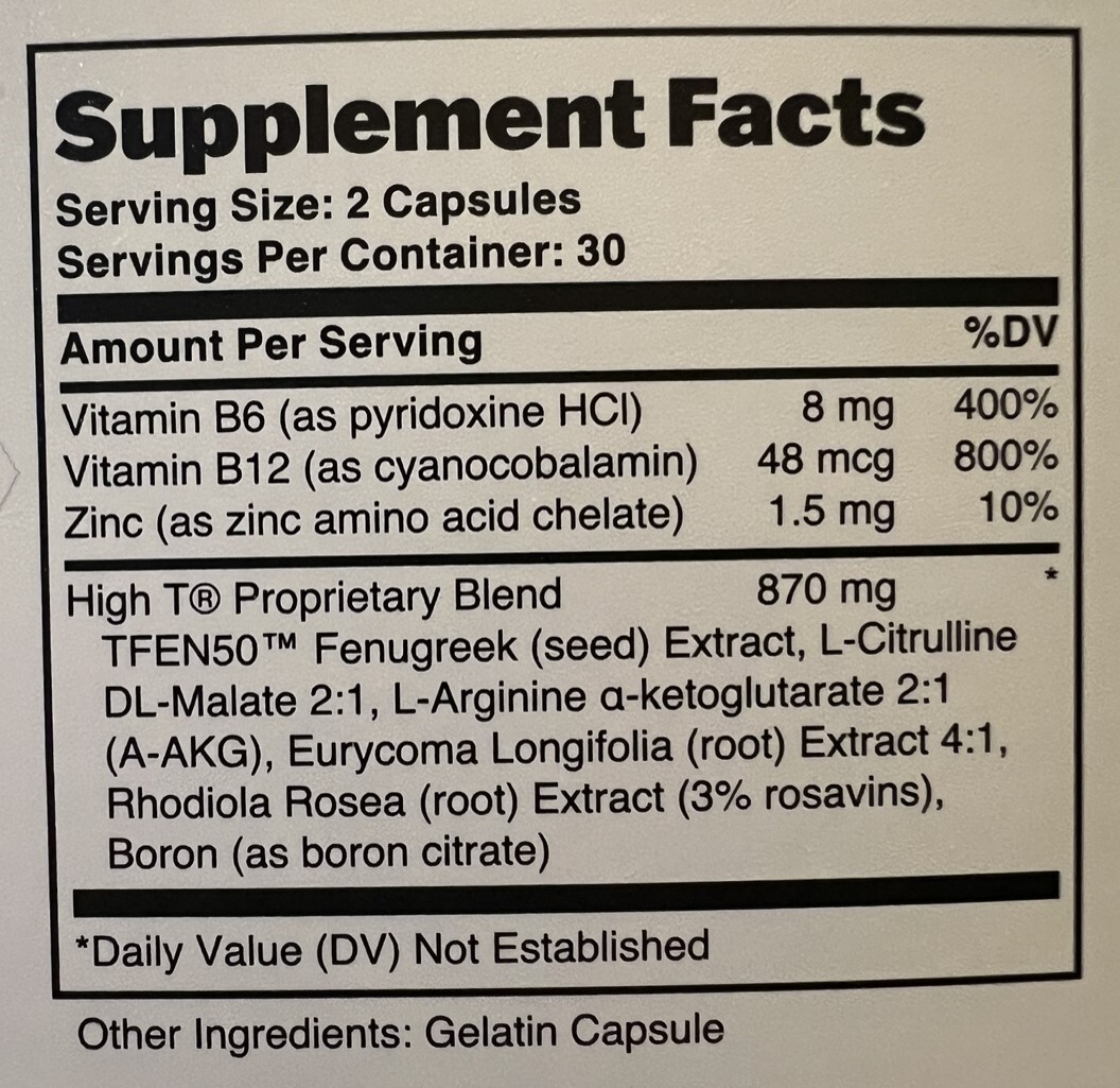 High T Testosterone Booster Supplement 60ct | eBay