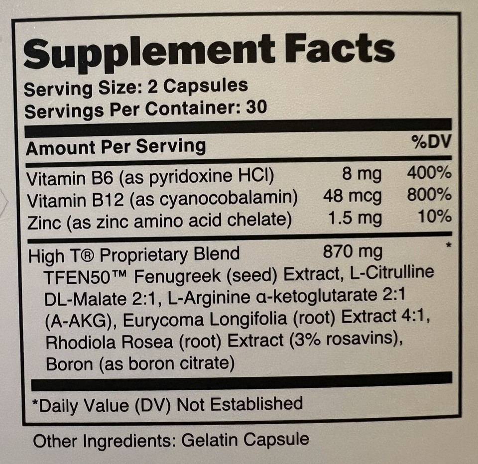 High T Testosterone Booster Supplement 60ct | eBay