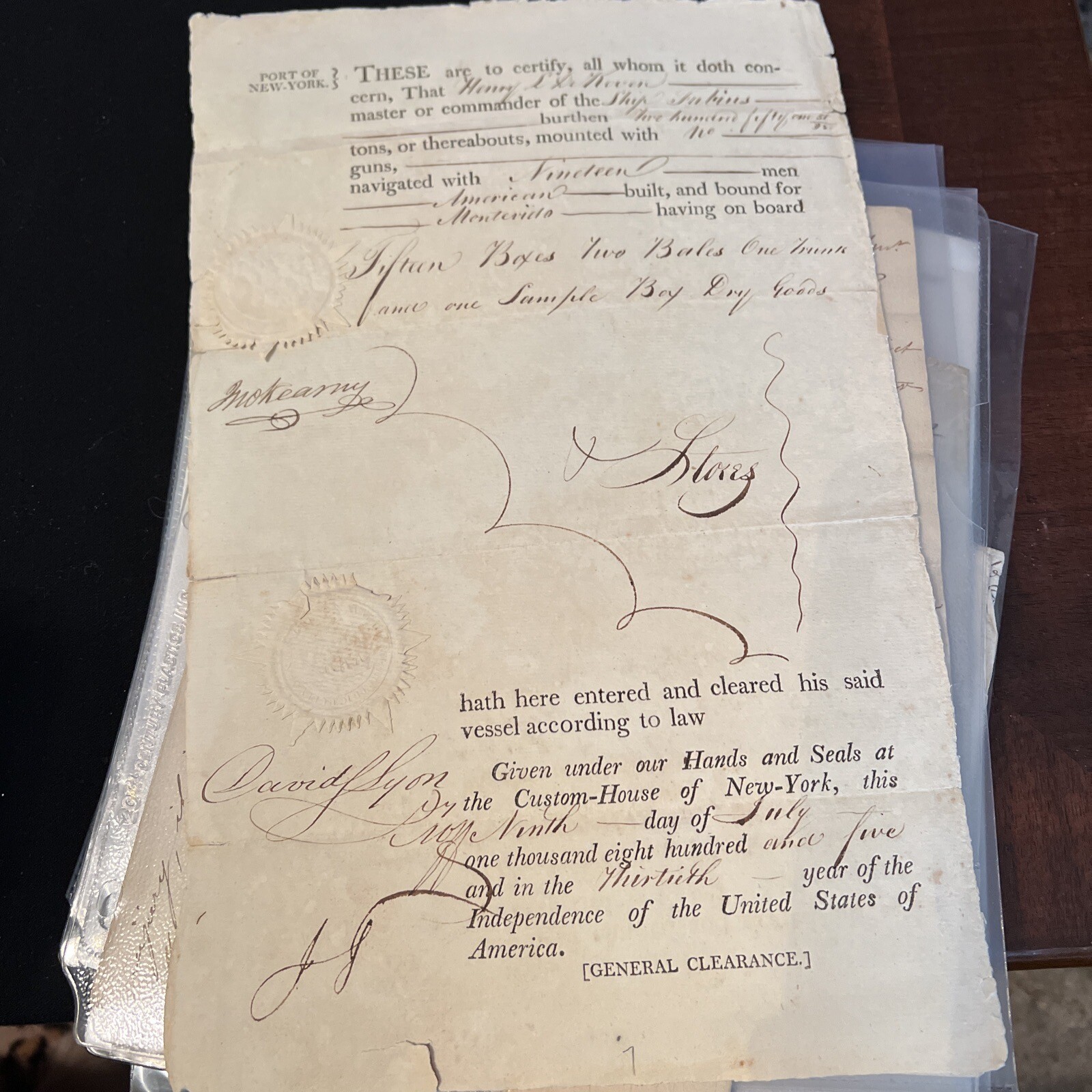 FI Choose One Signed Documents - Ships Manifest - 1800s - Post Note 1 ...