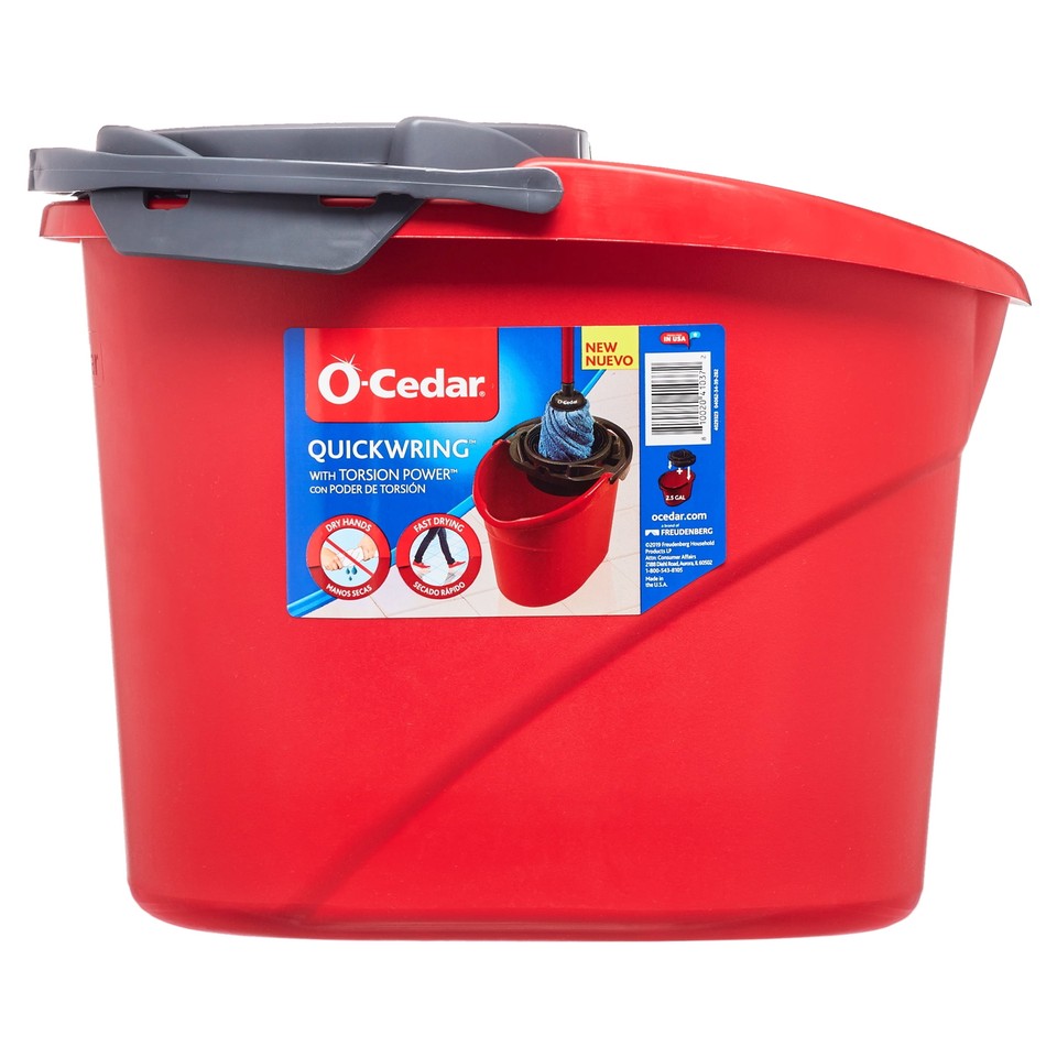 QuickWring Bucket, 2.5 Gallon Mop Bucket with Wringer, Red | eBay