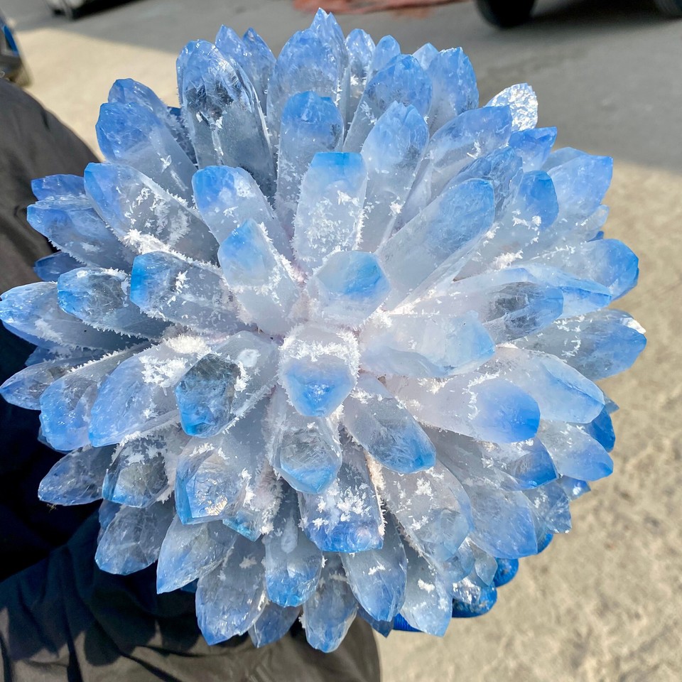 11LB New find sky blue phantom quartz crystal cluster mineral sample ...