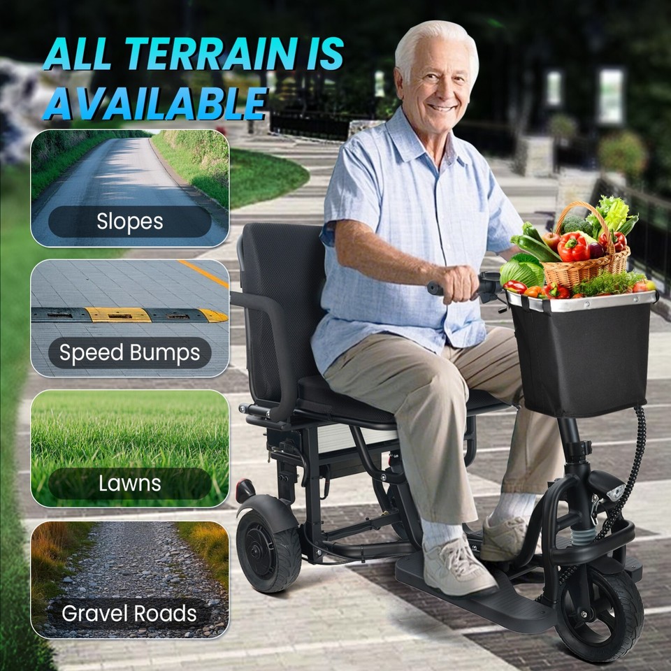 All-terrain adult foldable electric mobility scooter, three-speed, 20 ...
