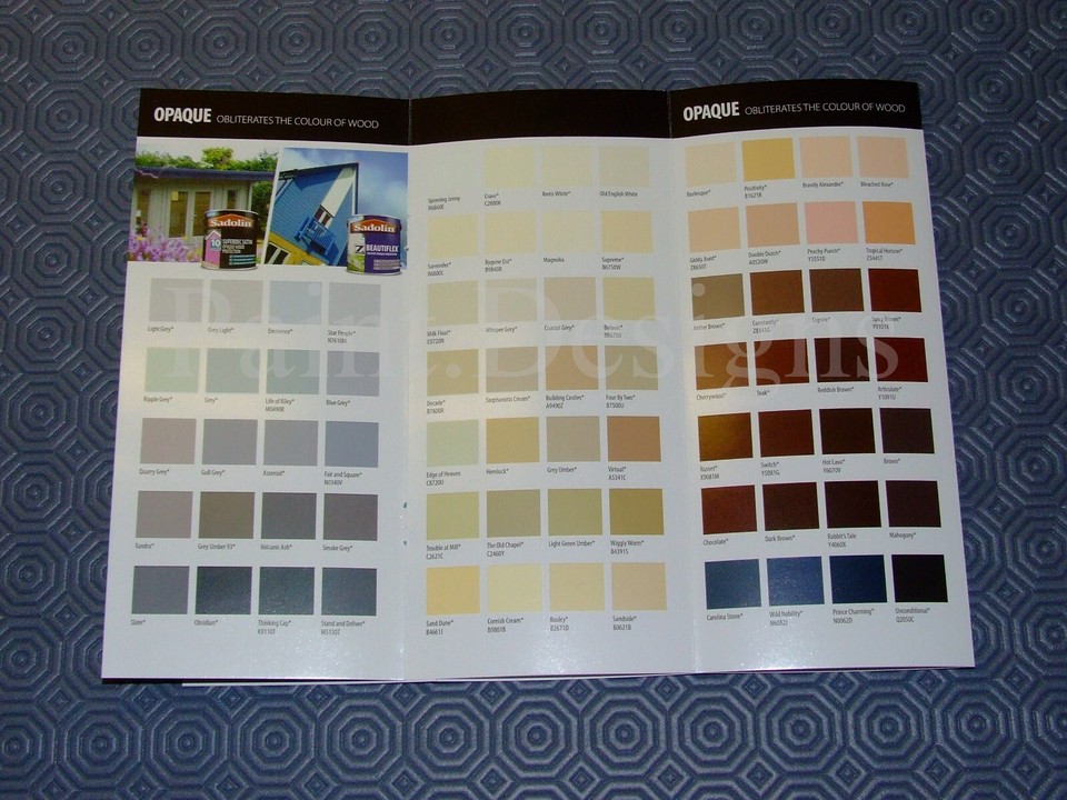 Sadolin Wood Protection Colour Paint Chart Guide - Superdec & Classic ...