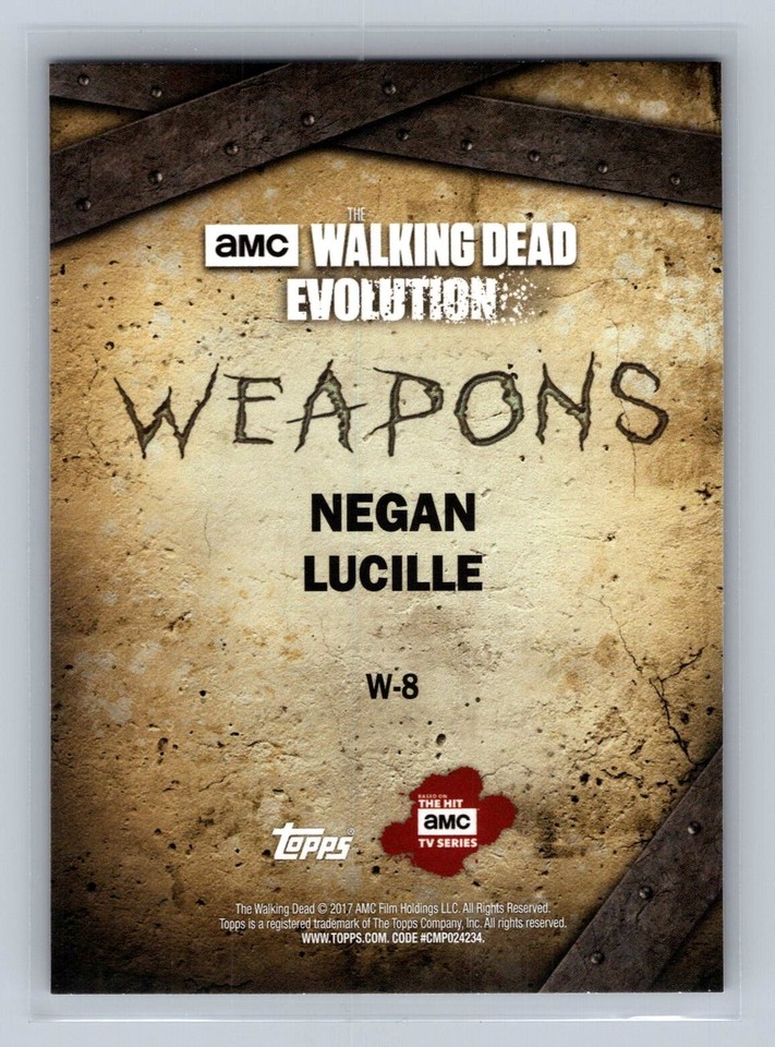Negan's Lucille - 2017 Walking Dead Evolution Weapons Insert Card # W-8 ...