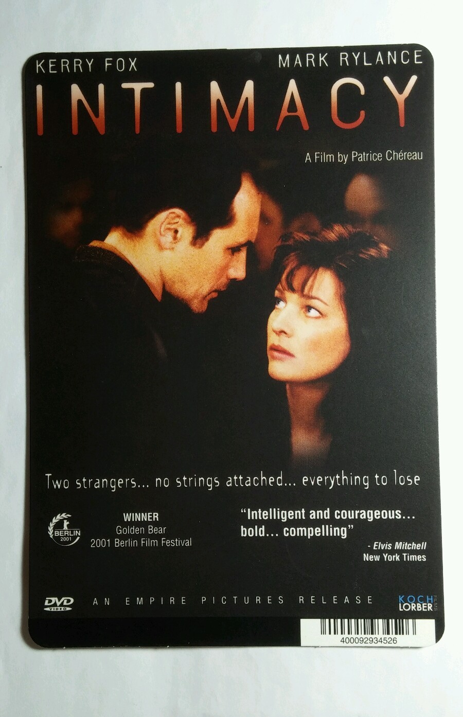 INTIMACY KERRY FOX MARK RYLANCE MOVIE MINI POSTER BACKER CARD (NOT a ...