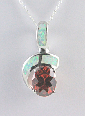 Lab-Created Fire Opal Lab-Created Orange Sapphire Oval 10X8mm Necklace ...