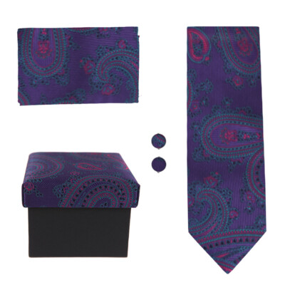 Dan Smith C.C.B.H.030 Indigo Dark Cyan Neck Ties Hanky Cufflink Set ...