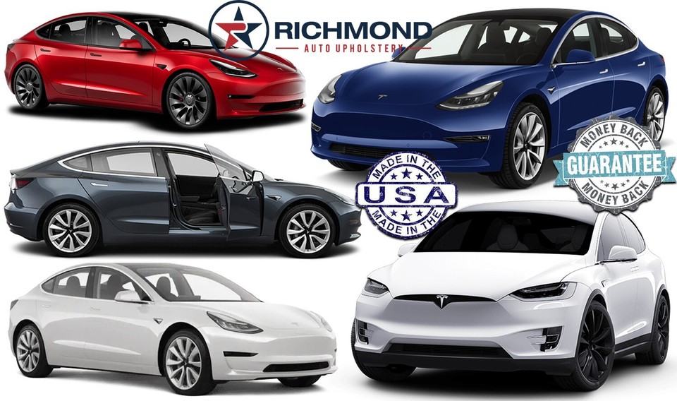 For 2017-2025 Tesla Model 3 -Passenger Side Bottom Leather Seat Cover ...