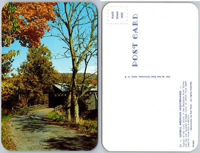Covered Bridge Autumn Scene Postcard | eBay