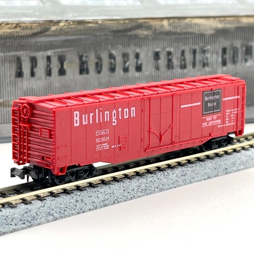 Model Power Lima N Scale 7013 Burlington Route 50ft Plug Door Boxcar CB ...