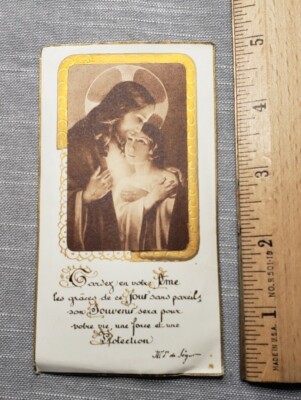 Vintage Antique Catholic Jesus French Prayer Card H96 | eBay