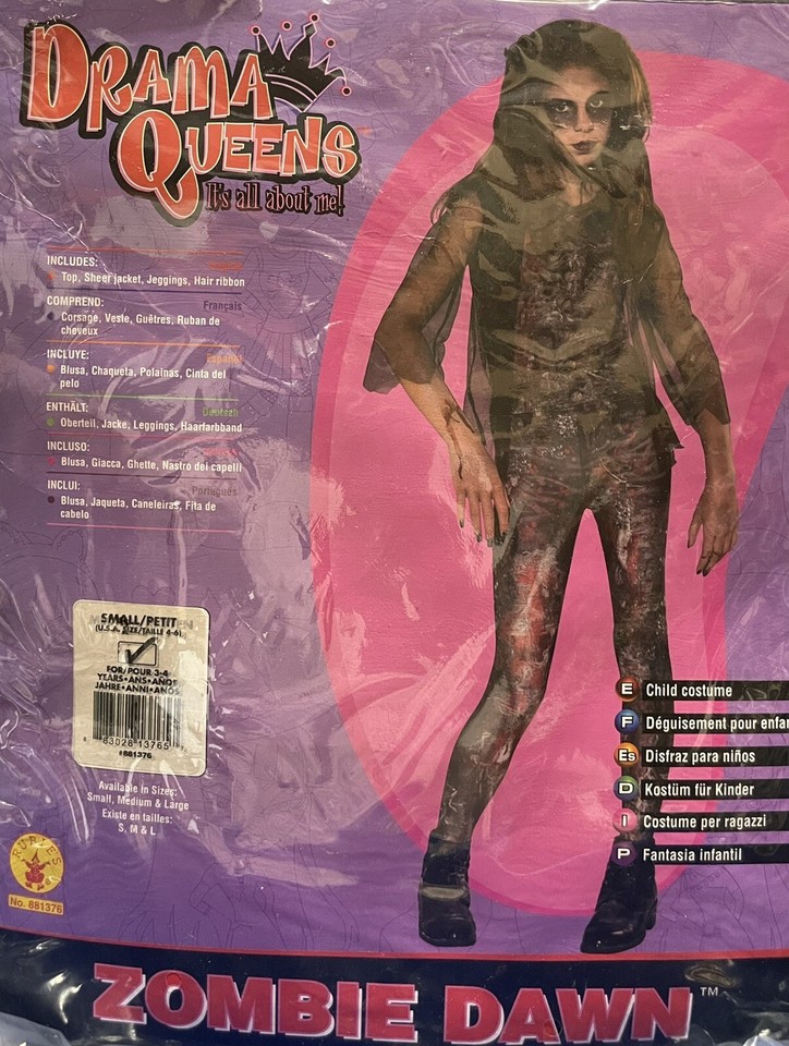 Zombie Dawn Drama Queens It’s All About Me Size Small 4-6, 3-4 Yrs Old ...