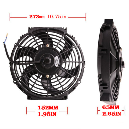 12V 10Inch 10" Pull/Push Car Radiator intercooler Cooling Thermo Fan ...