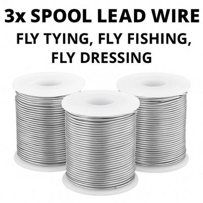 3x Fly Tying Lead Wire Spools – 0.56mm Medium (22SWG), 3–4m Each for ...