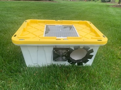 17-Gal cooling outdoor feral cat shelter with solar powered fans | eBay