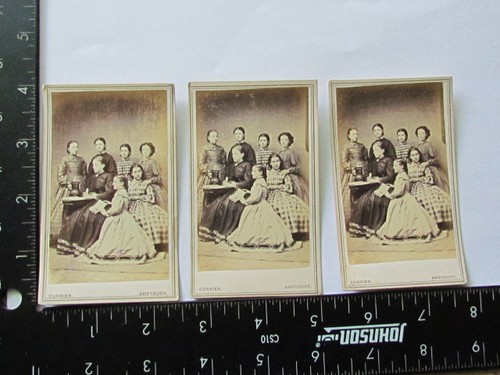 1860's Amesbury Massachusetts young girls reading group cdv photo's by ...
