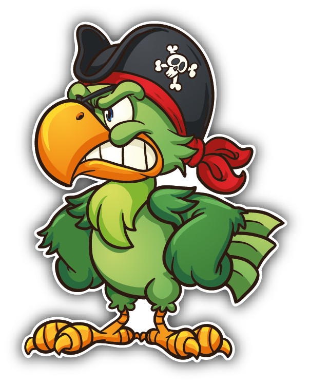 Angry Cartoon Parrot Pirate Car Bumper Sticker Decal - ''SIZES'' | eBay